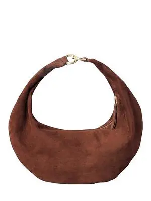 HYER GOODS 3-in-1 Convertible Hobo Crescent Bag - Praline Suede