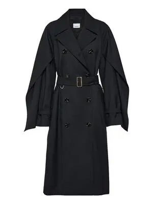 Burberry Blend Wool Trench Coat - Black
