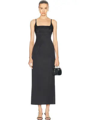 Staud Carol Midi Dress - Black