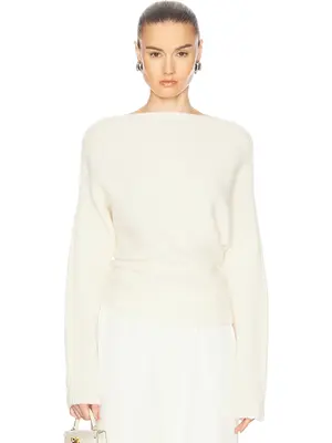 Lapointe Cashmere Asymmetric Sweater - Cream