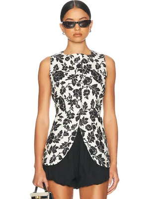 Posse Romeo Floral-print Vest - Bone & Black