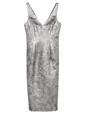 TOTEME Brocade Midi Dress - Silver