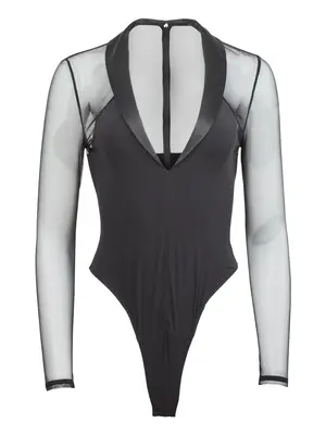 FLEUR DU MAL V-neck Bodysuit - Black