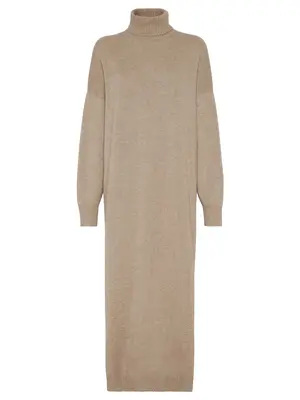 Brunello Cucinelli Cashmere Midi Dress - Brown
