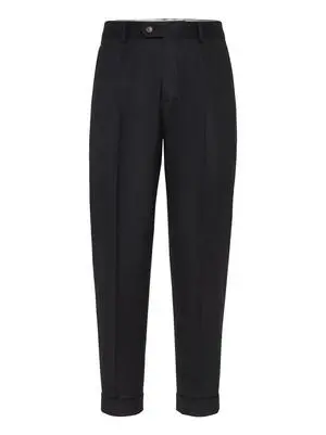 Brunello Cucinelli Tapered-leg Trousers - Black