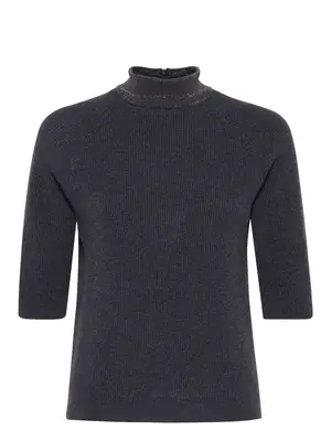 Brunello Cucinelli High-neck Cashmere Jumper - Grey