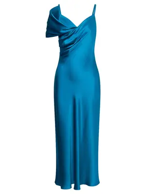 Alberta Ferretti Draped Midi Dress - Blue