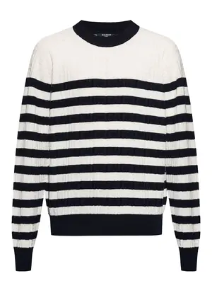 Balmain Striped Jumper - White