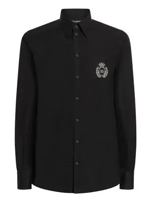 Dolce & Gabbana Logo-appliqué Shirt - Black