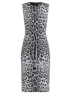 Dolce & Gabbana Animal-print Midi Dress - White
