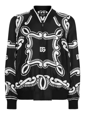 Dolce & Gabbana Bandana-print Bomber Jacket - Black