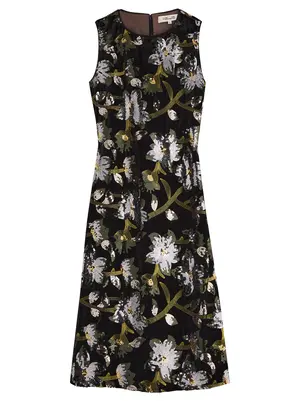 Diane Von Furstenberg Sequin-embellished Velvet Midi Dress - Black