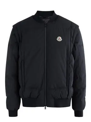 Moncler Moncler Taku Logo Padded Bomber Jacket Navy