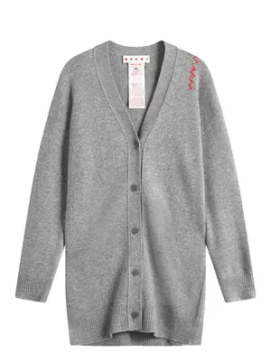 Marni Long Sleeve Knitted Cardigan - Neutral Grey