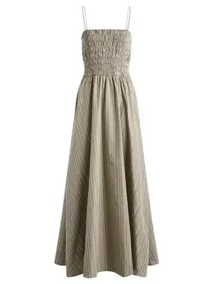 Faithfull The Brand Lida Stripe Maxi Dress - Khaki Stripe