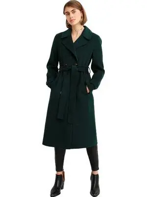 BELLE & BLOOM Front Runner Belted Coat - Dark Green