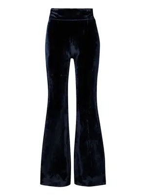 Galvan Velvet Flared Pants - Navy