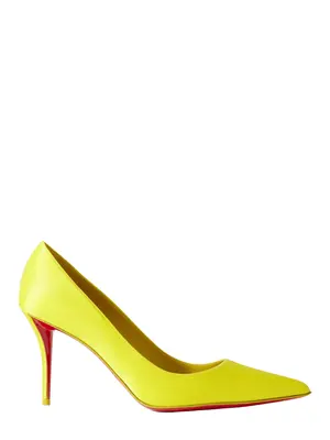 CHRISTIAN LOUBOUTIN Apostropha 80 Satin Pumps - Yellow