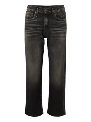 R13 Boyfriend Cropped High-rise Jeans - Black