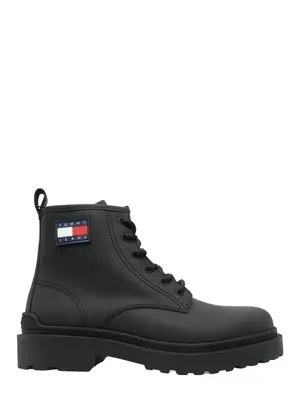 Tommy Hilfiger Leather Lace-up Boots - Black