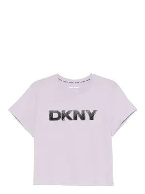 Dkny Rhinestone-embellished T-shirt - Purple