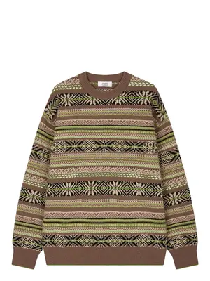 STUDIO TOMBOY Fair Isle Intarsia Knit Sweater - Brown