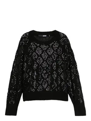 ROTATE BY BIRGER CHRISTENSEN Sequined Sweater - Black