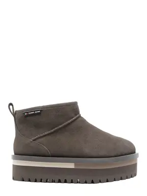 Tommy Hilfiger Suede Flatform Boots - Grey