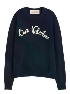 Valentino Garavani Chez-embroidered Wool Sweater - Blue