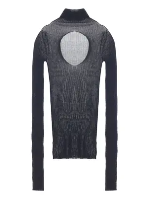 QUIRA High-neck Ribbed-knit Jumper - Black