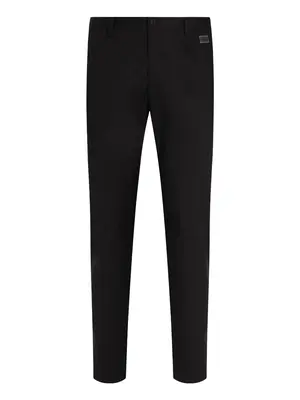 Dolce & Gabbana Mid-rise Slim-fit Trousers - Black