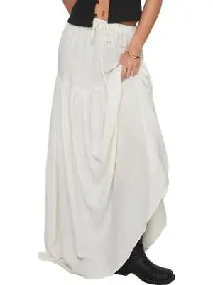 Princess Polly Tearose Tiered Maxi Skirt - White