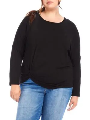 Karen Kane Karen Kane Twisted Hem Top Black
