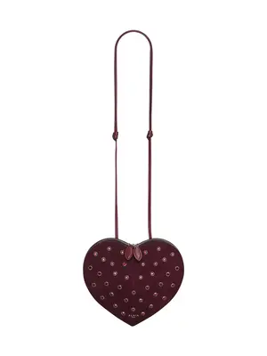 Alaïa Suede Le Coeur Shoulder Bag Red