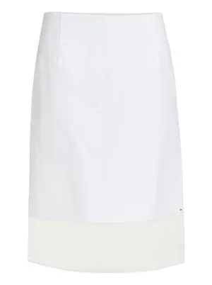 Sportmax Cotton And Silk Midi Skirt - White