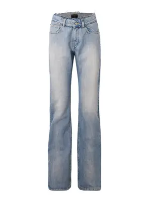 Balenciaga Frayed Low-rise Straight-leg Jeans - Blue
