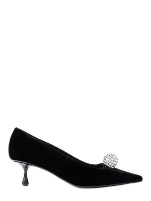 JIMMY CHOO Orb 50 Crystal-embellished Velvet Pumps - Black