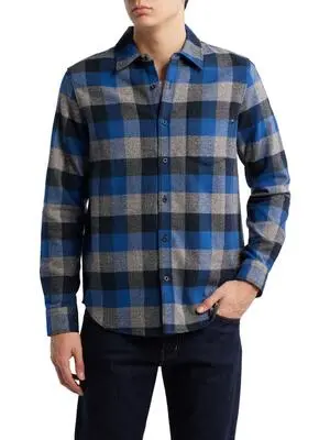 Ag Aiden Plaid Cotton Button-up Shirt - Gingham Blue Multi