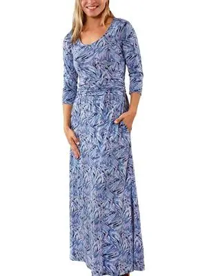 UV SKINZ Scoop Neck Maxi Dress - Brushstrokes