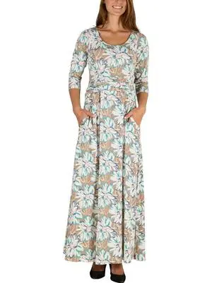 UV SKINZ Scoop Neck Maxi Dress - Sand Floral