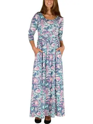 UV SKINZ Scoop Neck Maxi Dress - Twilight Flora