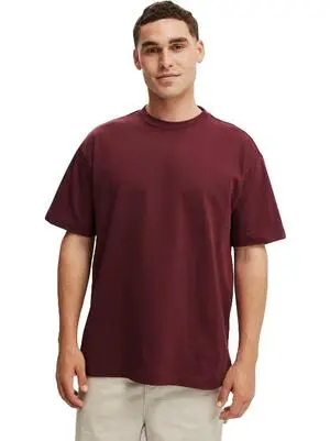 COTTON ON Box Fit Plain T-shirt - True Burgundy