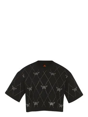 Mcm Lauretos Crystal Ponte T-shirt - Black