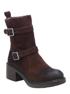 Miz Mooz Miz Mooz Bethani Moto Bootie Brown Suede
