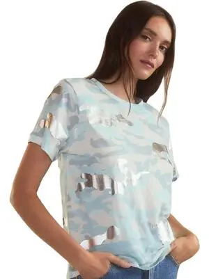 Cynthia Rowley Camouflage Tee - Blue Camo