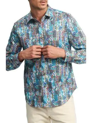 Robert Graham Merola Classic Fit Cotton Button-up Shirt - Blue Multi