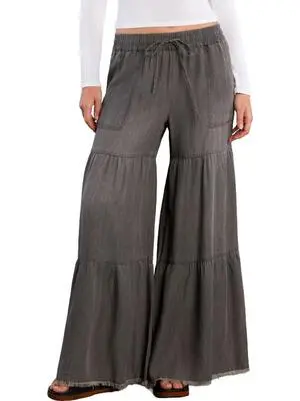 BILLY T Tiered Wide Leg Pants - Best Grey