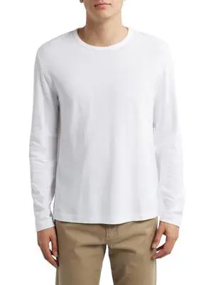 Vince Pima Cotton Piqué Long Sleeve T-shirt - Optic White