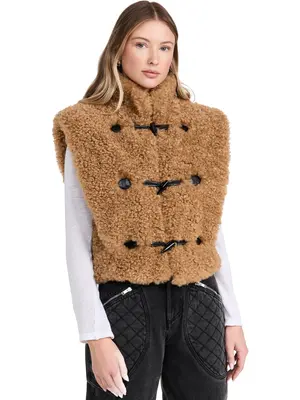 Isabel Marant Isabel Marant Étoile Alisa Faux Shearling Vest Camel