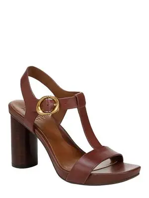 Naturalizer Jordis T-strap Sandals - Cappuccino Brown